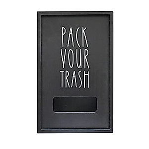 Grocery Bag Holder, Farmhouse Plastic Bag Holder, Wall Mount Vintage Grocery Bag Organizer, Rustic Wood Trash Bag Dispenser, Plastic Bag Storage Organizer, Garbage Bag Holder (Black)