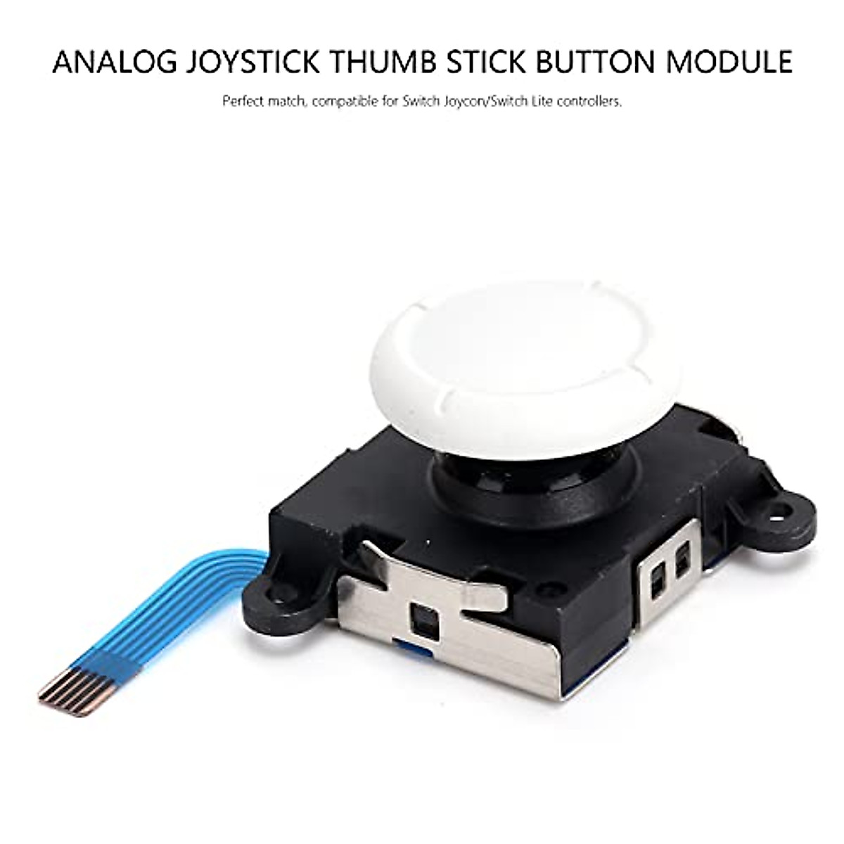Joystick Button Module, Wear Resistant Compact Thumb Stick Portable Comfortable Easy to Install for Switch Joycon Controller(White)