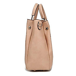 MKF Crossbody Satchel Bags for Women – PU Leather Shoulder Pocketbook Handbag – Lady Top Handle Tote Purse Taupe