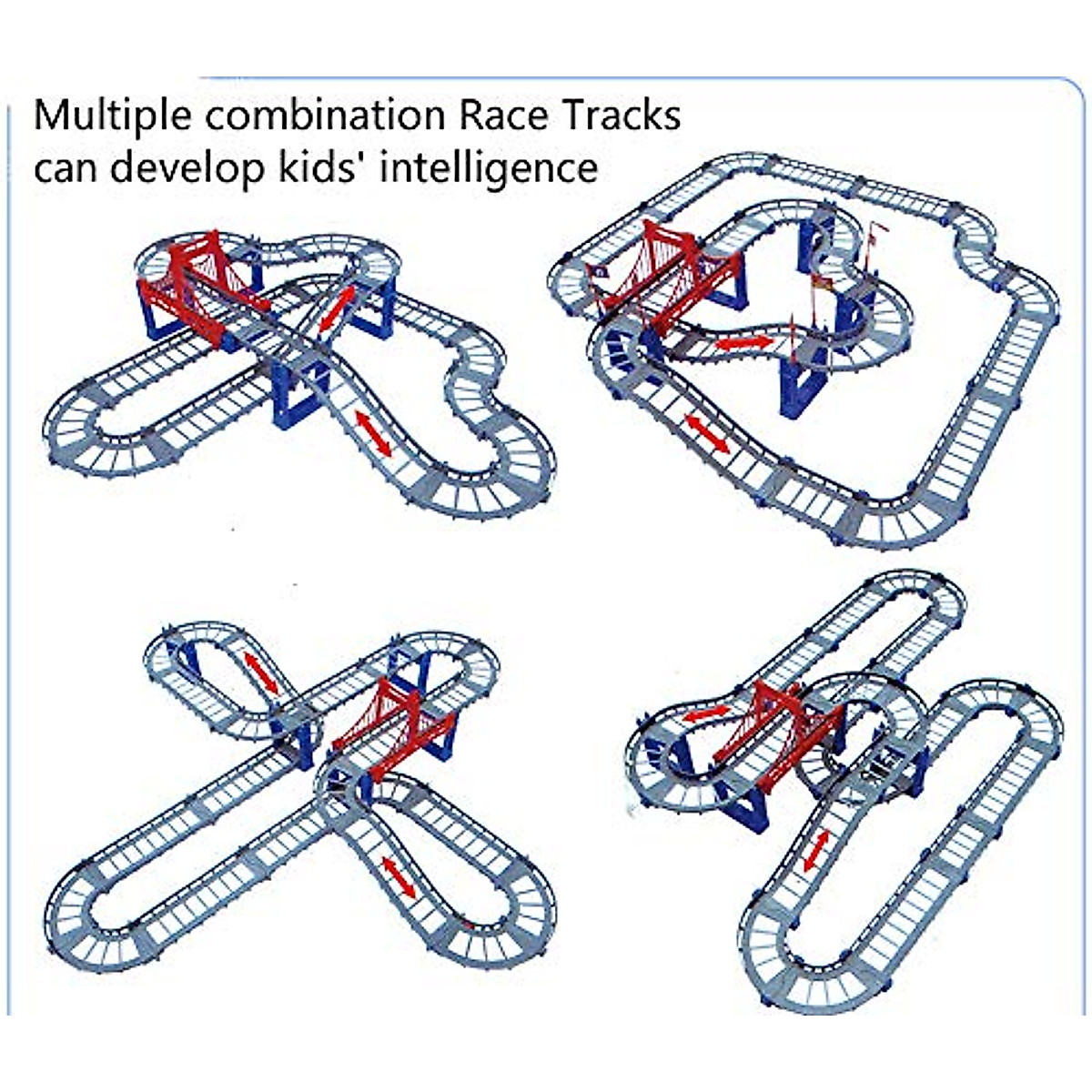 Race Tracks Toys for Kids Boys Girls Electric Car Create a Variety of Tracks 3 4 5 6 Year Old Boys Girls Best Gift (Colorful)