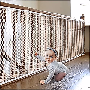 Askfairy Children's Stairs Netting, 118"X31"Balcony, Patios and Railing Stairs Netting,Sturdy Mesh Fabric Material
