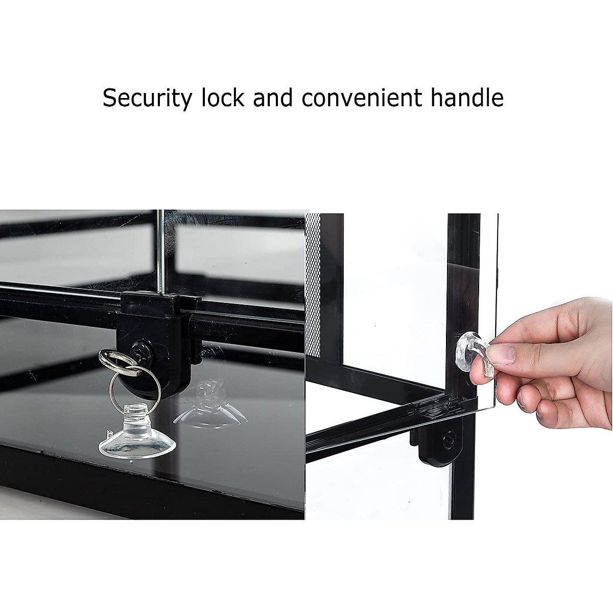 REPTI ZOO Amphibian Habitat Tank 10 Gallon, Full Vision Glass Reptile Terrarium 12" x 12" x 18", Vertical Reptile Tank with Deep Base & Top Screen Ventilation