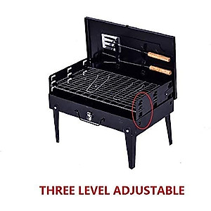 BBQ Grill Outdoor Charcoal Grill Barbecue Tool Set Portable Compact Design BBQ Grill for Outdoor Campers Travel Park Beach Party