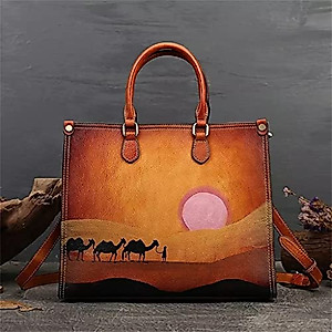 ZLXDP Handbag Women Bag Designer Hand Painted Handbag Ladies Shopping Shoulder Bag (Color : D, Size