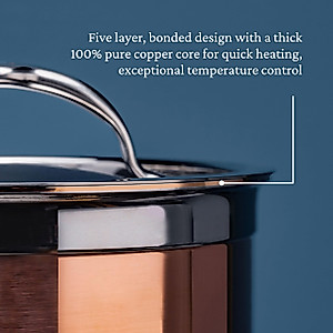 Hestan - CopperBond Collection - 100% Pure Copper Sauce Pan, Induction Cooktop Compatible, 3 Quart