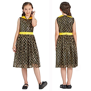 EOILFM Halloween Girls Elemental Ember Costume Cosplay Dress Set Outfit Coat Dress Up Pretend Play Toddler for Kids 9-10T