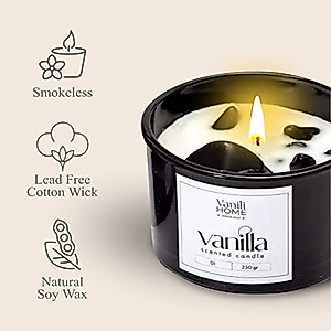 Peach Scented Candle | Aromatherapy Candle for Home | Natural Soy Candle | Best Smelling Candles for Home | Jar Candle with 100% Cotton Wick | 250 Grams Candle for Men & Women (Vanilla)