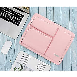Lacdo Laptop Sleeve for Women, Laptop Sleeve Case for 13 inch New MacBook Air M2 A2681 M1 A2337 A2179 A1932, 13" New MacBook Pro M2 M1 A2338 A2251 A2289 A2159, 12.9" New iPad Pro Computer Bag, Peach