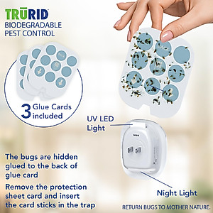 Fly Trap Indoor and Fruit Fly Traps for Indoors with UV Light Reusable Bug Killer for House Flies, Gnats, Moths & Flying Insects 1 Device & 3 Glue Cards