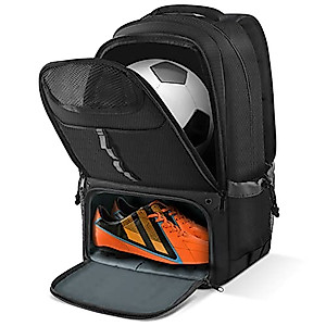 BROTOU Soccer Bag, Basketball Backpack with Ball Compartment, Soccer Backpack for Basketball/Volleyball/Football, Large Capacity Sports Equipment Bags for Men/Women