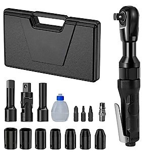 Aflybltol 1/2" Air Ratchet Wrench Set, 50 Ft-Lbs, 160 RPM,Side Exhaust Hole, Professional Pneumatic Wrench for Mechanical Maintenance, Automotive Industry