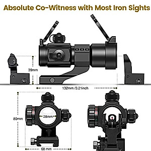 CVLIFE Tactical Gun Sight Red Green Dot Scope Reflex Sight for 20mm Cantilever Mount