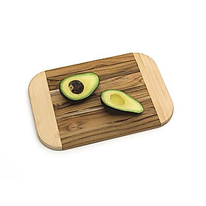 Lipper International Two-Tone Teak Wood Cutting Board, Medium, 11-7/8" x 7-7/8" x 3/4"