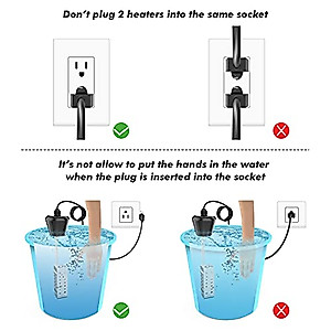 creekeley Electric Immersion Water Heater,1500W Pool Heater with Stainless Steel Guard & Suspension Head, Portable Water Heater for Inflatable Pool, Above Ground Pool Heater,Bathtub S1 silver 2