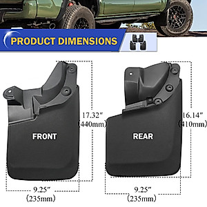 Mud Flaps Mud Splash Guard Mudguards for 2016 2017 2018 2019 2020 2021 2021 Toyota Tacoma (Doesn't Fit SR or SR5) Front & Rear 4PCS Compatible with OEM Fender Flares