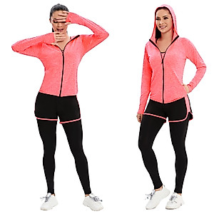 ZETIY Women's 5pcs Sport Suits Fitness Yoga Running Athletic Tracksuits (XL, Orange)