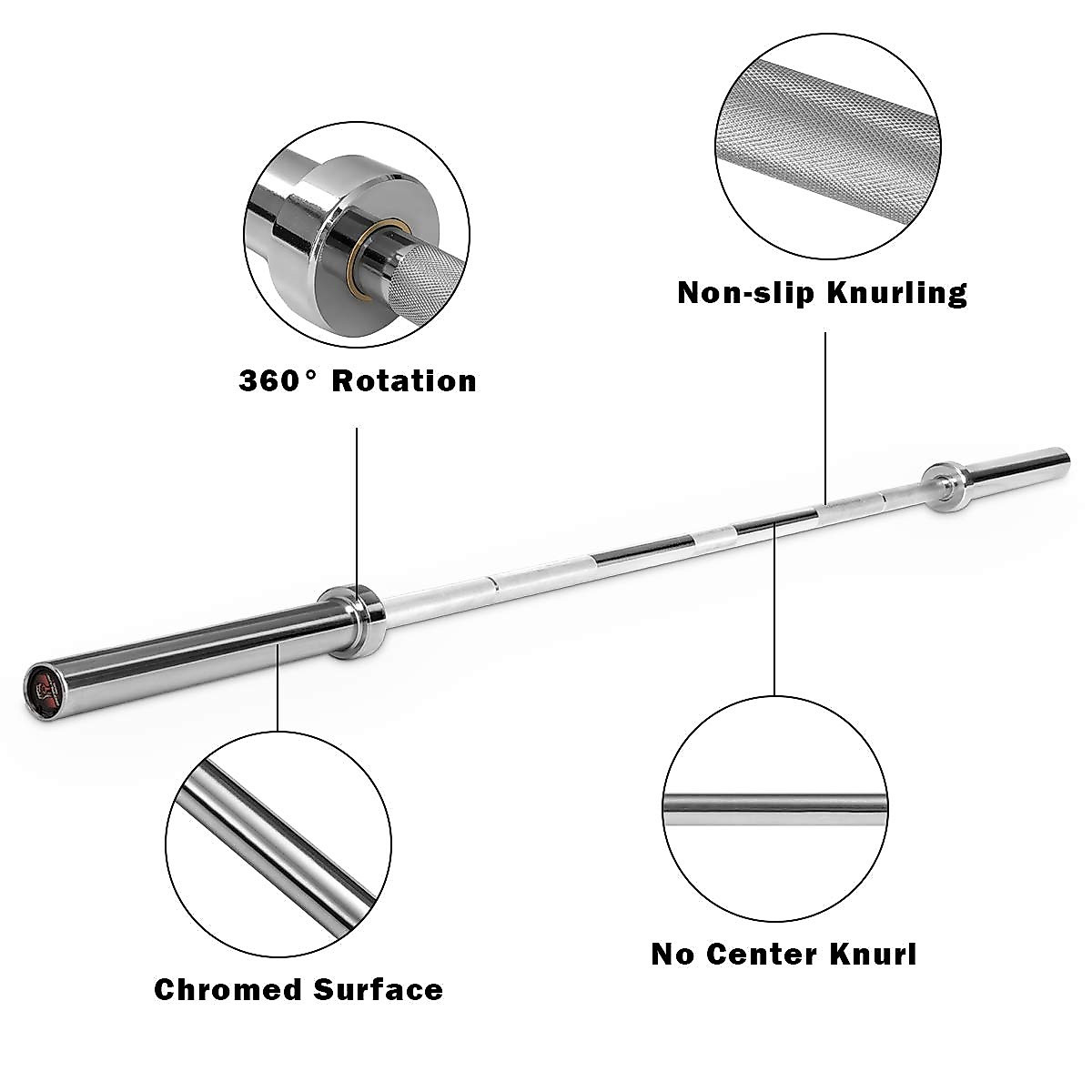 Goplus 7 Feet Olympic Bar, 700/1000LBS Weight Bar Solid 2" Olympic Plates Olympic Barbell Multipurpose Olympic Plates, for Workout Gym Home Exercises Weight Lifting