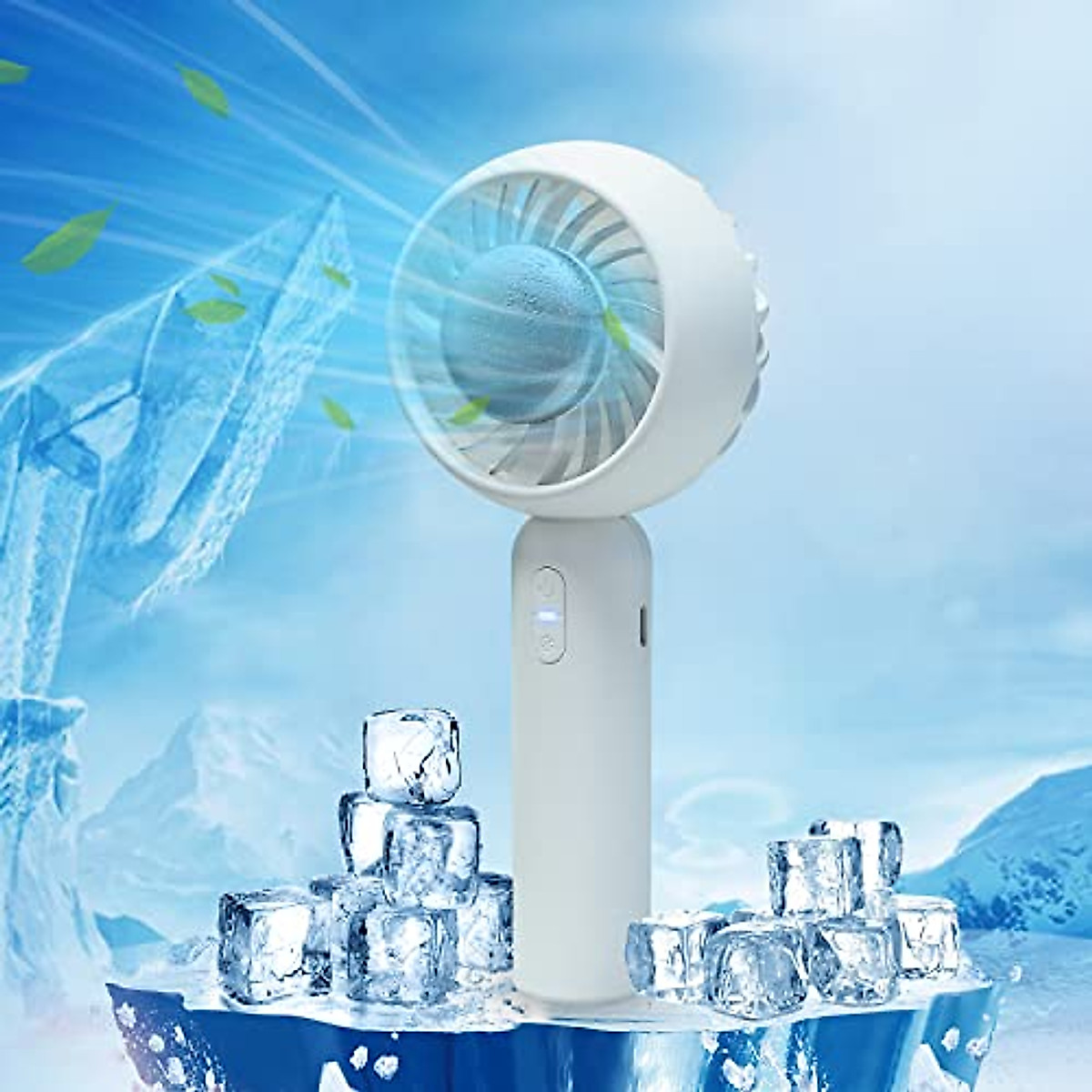 LISGHTJS Portable Handheld Cooling Fan Small Fans that Blow Cold Air, Mini Cold Compress Fan USB Rechargeable Personal Hand Held Travel Fan For Women Make up, Outdoor Camping, Office Desk