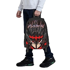 KEWRJFWA Anime Black Clover Backpack Canvas Backpack for Man Women Daily Quick drying Simple Cartoon Bags Office Travel Backpack