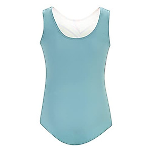 GK Stars Gymnastics & Dance Leotard for Girls and Toddlers - Activewear One Piece Outfit in Fun Colorful Prints (Child Medium, Rainbow Starburst)