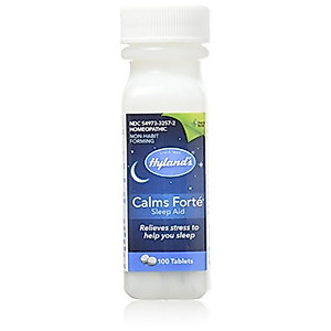 Hyland's Calms Forte' Sleep Aid Tablets, Natural Relief of Nervous Tension and Occasional Sleeplessness, 100 Tablets, Pack of 1