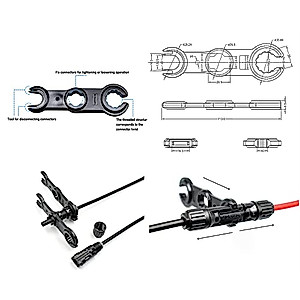 Solar Panel Connector Crimper ToolKit for 14/12/10 AWG Solid Copper Pins, Crimping and Stripping Tools, Spanner Bag for Solar Installation