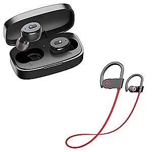 Boean Wireless Earbuds Mini Bluetooth Headphones with Wireless Charging Case IPX8 Waterproof & Bluetooth Headphones Wireless Earbuds Bluetooth 5.1 Running Headphones IPX7 Waterproof Earphones