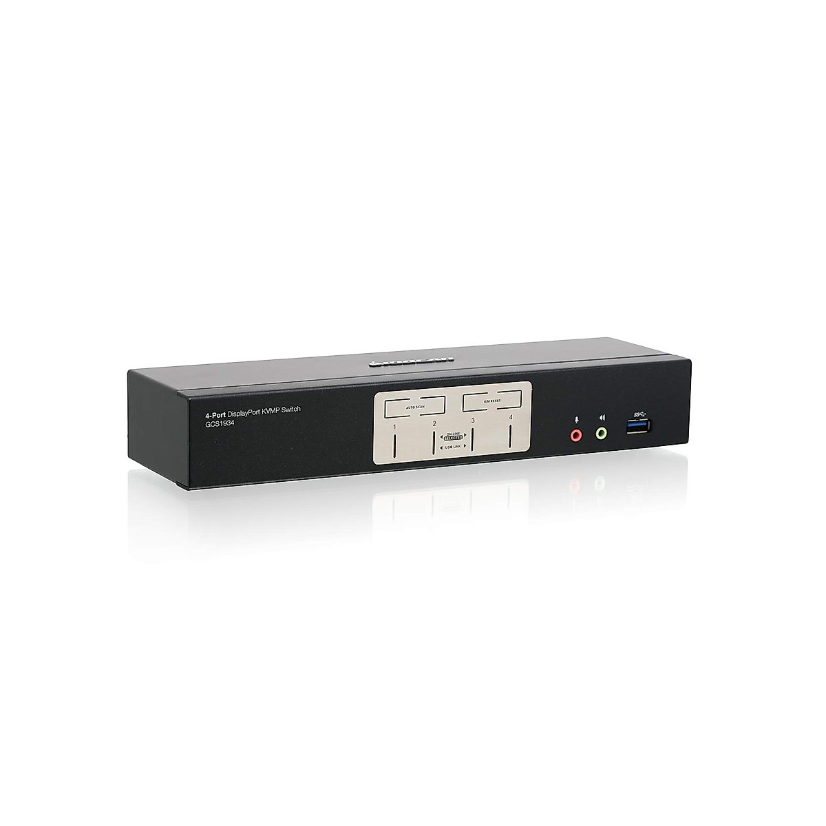 IOGEAR 4-Port DisplayPort KVMP Switch - 4K 60Hz - 2-Port USB 3.1 Hub 5Gbps - Keyboard Mouse Input - 7.1 HD Audio - Front Panel Selector - TAA Compliant - Mac/Win - GCS1934