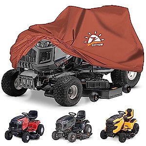 Zettum Riding Lawn Mower Cover - Lawn Tractor Cover Waterproof & Heavy Duty, 600D Outdoor Mower Cover Universal fit with Storage Bag for John Deere, EGO, Toro, Craftsman, Husqvarna, Honda and More