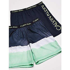 Calvin Klein Boys' Lounge Pajama Shorts, 2 Pack, Dipdye/Black Iris, 14-16