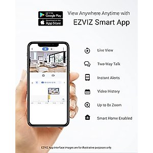 EZVIZ Indoor Security Camera 1080P WiFi Baby Monitor, Smart Motion Detection, Two-Way Audio, 40ft Night Vision, Works with Alexa & Google Assistant(C1C)