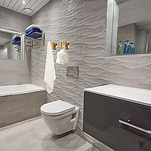 Vuzvuv 2 Pack Gold Towel Hook for Wall Modern Bathroom Kitchen Coat Robe Clothes Hook for Wall Holder Waterproof Brushed Gold SUS304 Stainless Steel Hooks