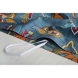 Eikei Home Damask Medallion Luxury Duvet Quilt Cover Boho Paisley Print Bedding Set 400 Thread Count Egyptian Cotton Sateen Vibrant Bohemian Pattern,3 pieces (King, Spanish Tile)