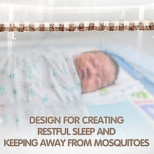 Portable Travel Folding Net with Bottom, Bed Canopy, Breathable Crib for Children Baby Toddlers Kids Reading Playing (Light Brown,200 x 180 x 150 cm)