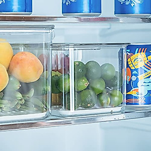 AZONEIN Clear Plastic Stackable Storage Boxes - 3 PCS Kitchen Fruit Freezer Storage Containers Fridge Organisers Bins With Valve And Removable Drain Board…