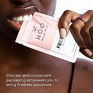 Woo More Play Freshies: All-Natural Feminine Intimacy Towelette Wipes with Coconut Water and Aloe Vera, Promotes Feminine Health & Helps Alleviate Irritation - Vegan and Cruelty Free, 20ct