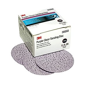 3M Hookit Purple Clean Sanding Disc 343U, 30260, 3 in, P800, 50 discs per carton
