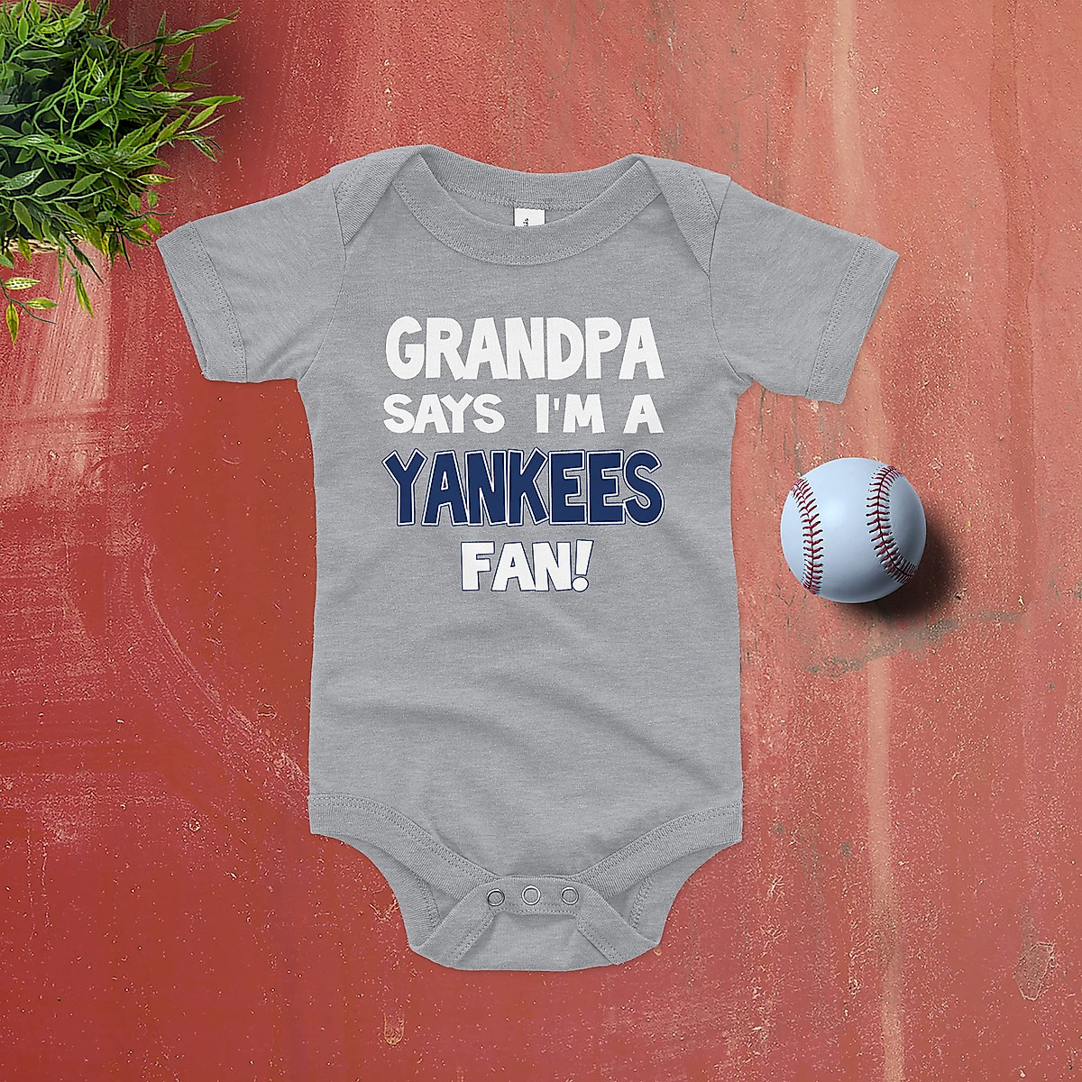 NanyCrafts Baby's Grandpa says I'm a Yankees Fan Bodysuit 18 Months Navy