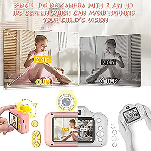 Kid Camera,ARNSSIEN Camera for Kid,2.4in IPS Screen Digital Camera,180°Flip Len Student Camera,Children Selfie Camera with Playback Game,Christmas/Birthday Gift for 4 5 6 7 8 9 10 11 Year Old Girl Boy