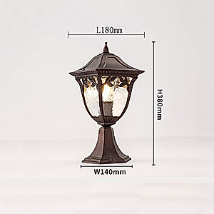Lights Outdoor Waterproof Moistureproof Column Post Light Rustic European Outdoor Waterproof Post Pole Lamp Lawn Lantern Aluminum Glass IP65 Rainproof Patio Landscape Street Light Garden Villa Courtya