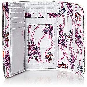 Vera Bradley Women's Cotton Riley Compact Wallet With RFID Protection, Hope Blooms - Recycled Cotton, One Size