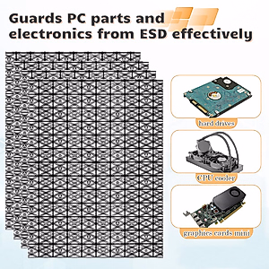 HRX Package 20pcs Large Premium Anti Static Bags with Antistatic Sticker, 12 X 16 inches Open Top ESD Shielding Anti-Static Bag for Motherboard SSD HDD Laptop Electronic Components