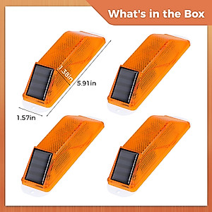 4 Pcs Solar Strobe Lights, Warning Light LED, Warning Lamp, Waterproof and Dustproof, Powered by Solar, for Construction Safety Road Signs Flash Traffic Lights