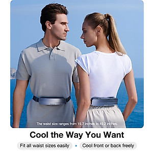 TORRAS 2024 COOLiFY ZONE Wearable Waist Fan with Max 15H Working Time, Strong Wind Power for Full Body Cooling fan, Rechargeable Belt Fan, Durable and Suitable for Outdoor Work and Sports