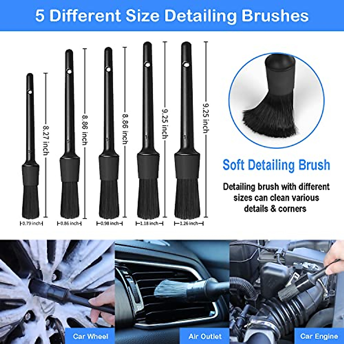 26Pcs Car Detailing Brush Set, Car Detailing Kit, Auto Detailing Drill Brush Set, Car Detailing Brushes, Car Buffing Sponge Pads Kit,Car Accessories,Car Cleaning Tools Kit for Interior,Exterior,Wheels