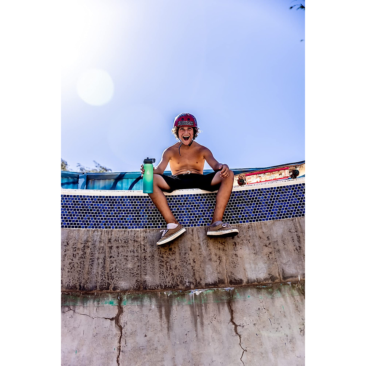 HYDRO CELL Stainless Steel Insulated Water Bottle with Straw - For Cold & Hot Drinks - Metal Vacuum Flask with Screw Cap and Modern Leakproof Sport Thermos for Kids & Adults (Mint/Green 24oz)