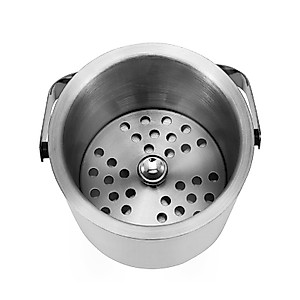 Stainless Steel Ice Buckets with Lid and Tongs Included Strainer Double-Walled Bar Ice Bucket Set for Home Bar and Parties 1.3L