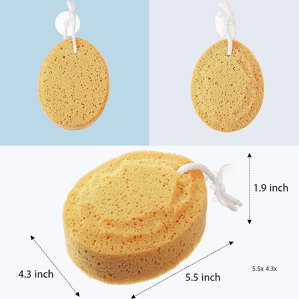 6 Pieces Foam Body Sponge Soft Exfoliating Bath Sponge Shower Sponge Body Scrubber for Adults and Kids Body Cleansing Supplies, 5.5 Inch