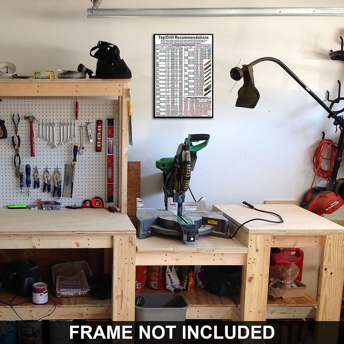 KING PRINT Tap Drill Knowledge, Tap Drill Recommendations Chart Poster with Machine Screw, Fractional and Metric Sizes Poster Wall Art Hanging for CNC Shop, Garage, Toolbox Unframe Poster (18x24)