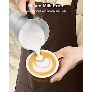 CROWNFUL Milk Frother, Electric 5-in-1 Milk Frother and Steamer with Temperature Control, Dishwasher Safe, Auto Shut-Off Frother for Coffee, Latte, Cappuccino, Macchiato